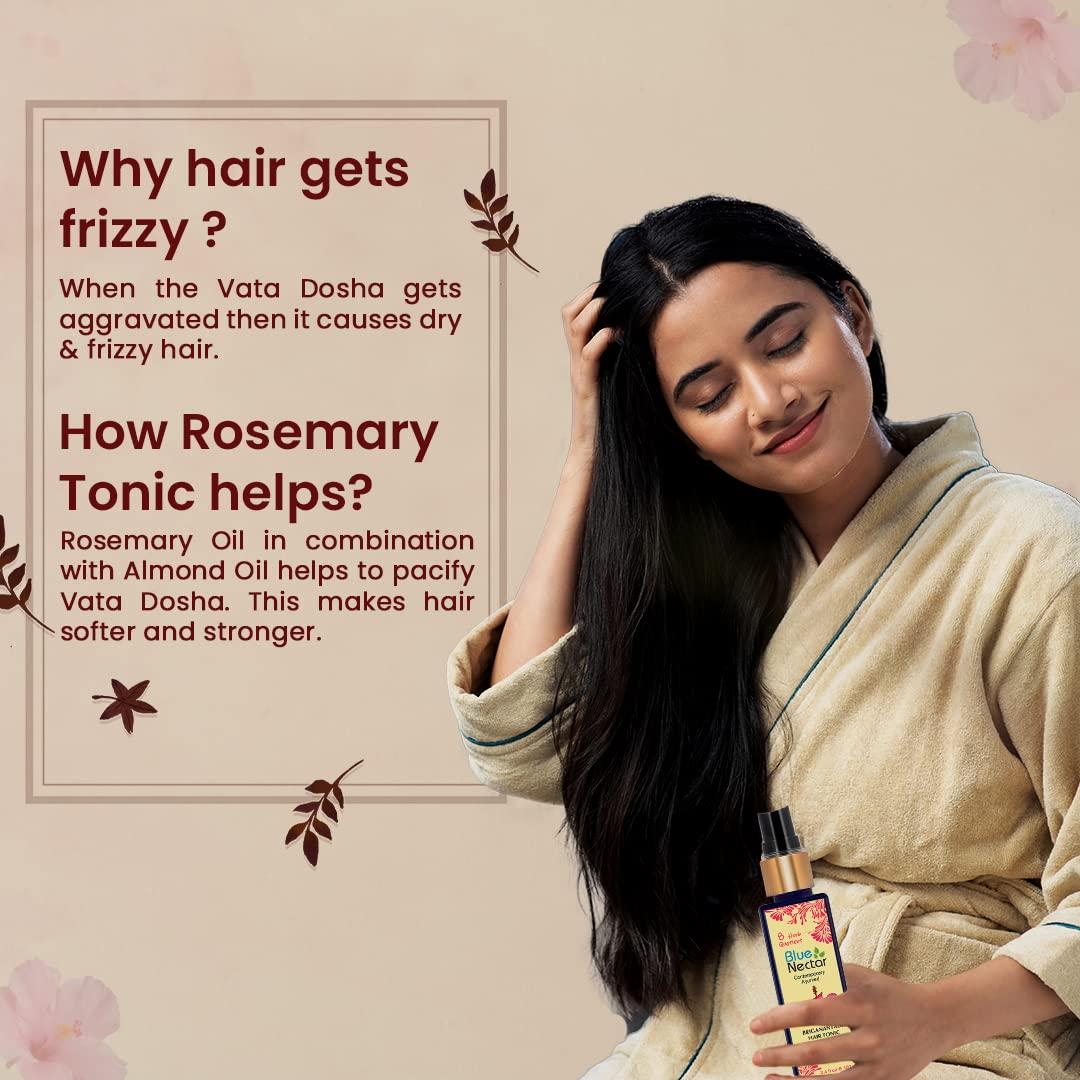 Blue Nectar Hair Growth Serum with Rosemary Oil - Ayurvedic 100ml Tonic ...