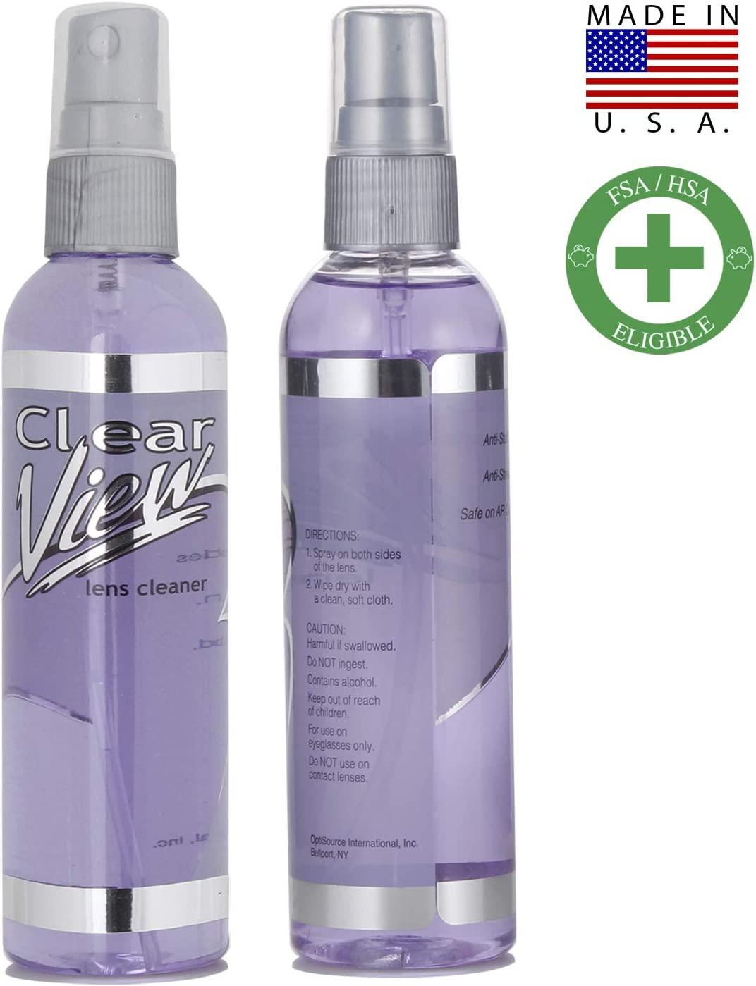 Clear View Premium Lens Cleaner Spray (2 Pack - 8oz) | Anti-Streak ...