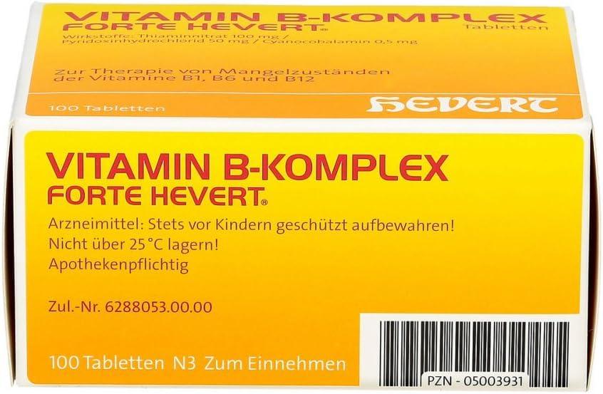 Vitamin B Complex Forte Hevert Tablets - 100 Count for Optimal Health ...