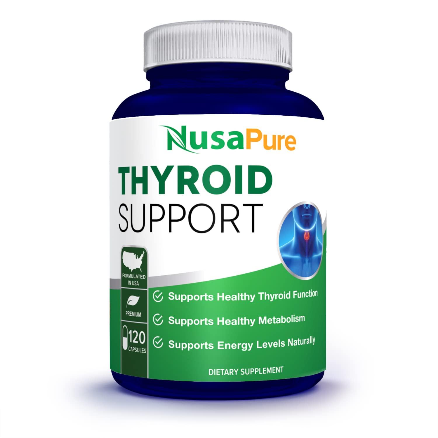 Premium Thyroid Support Supplement 120 caps with Ashwagandha, Iodine ...