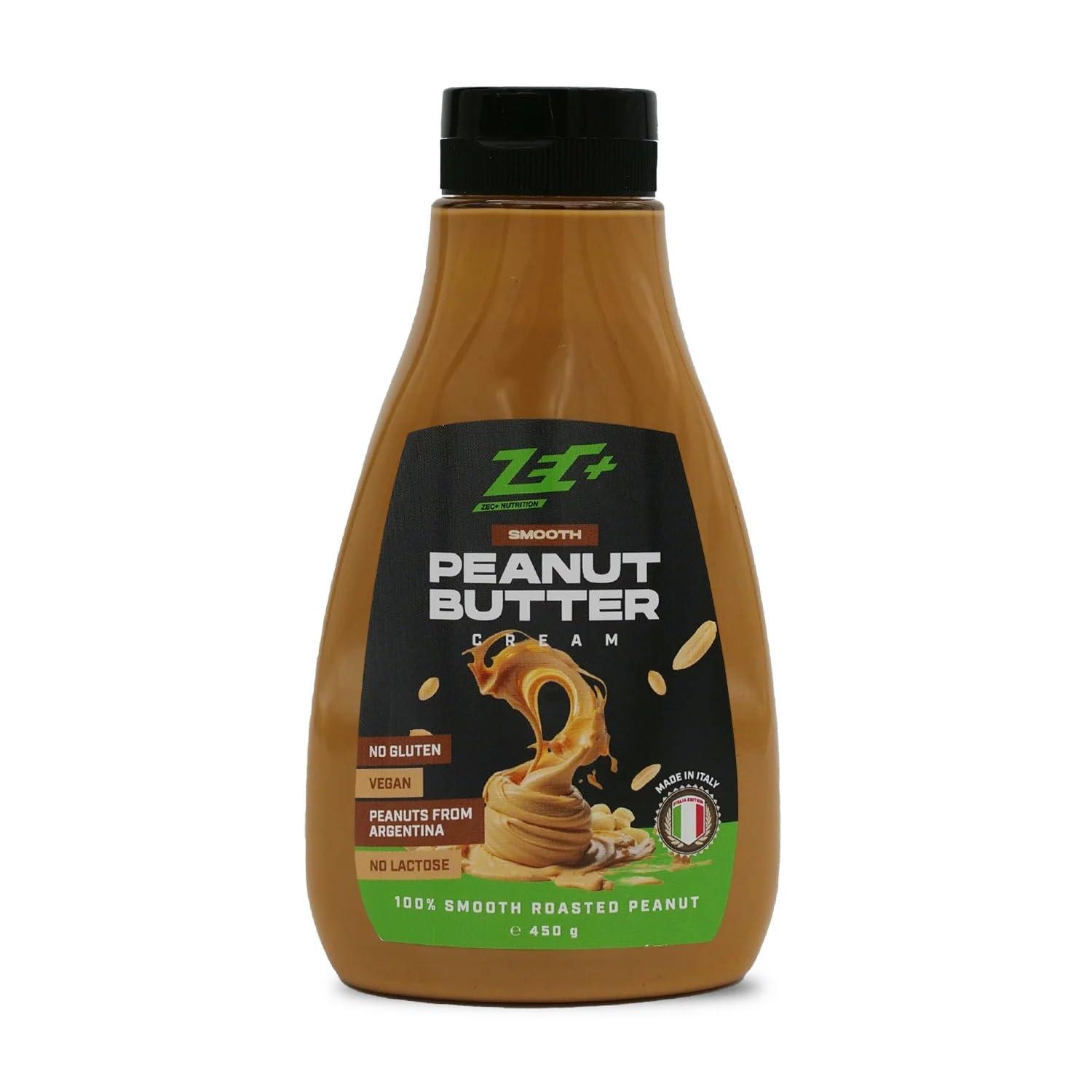 ZEC+ Peanut Butter Cream 450g | High Protein Smooth Peanut Butter with 30g Protein per 100g ...
