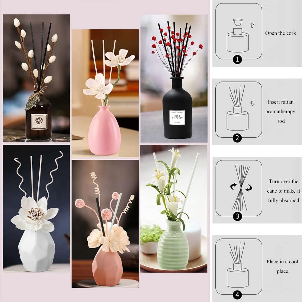 Pilikoll 160 pcs Rattan Reed Diffuser Sticks - Black & White Essential ...