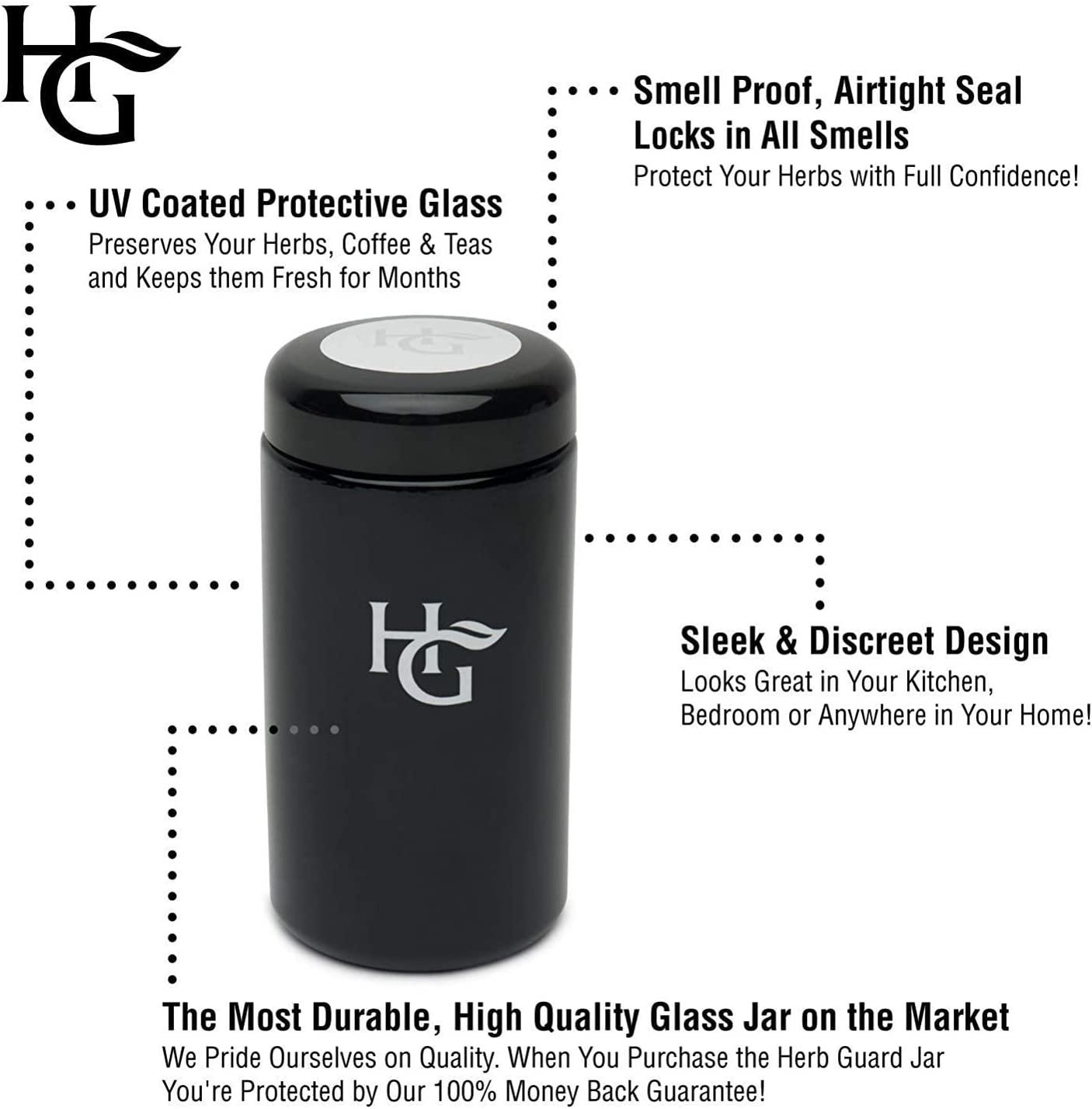 Herb Guard 1 Oz Airtight Jar & Smell Proof Container (500ml) with ...