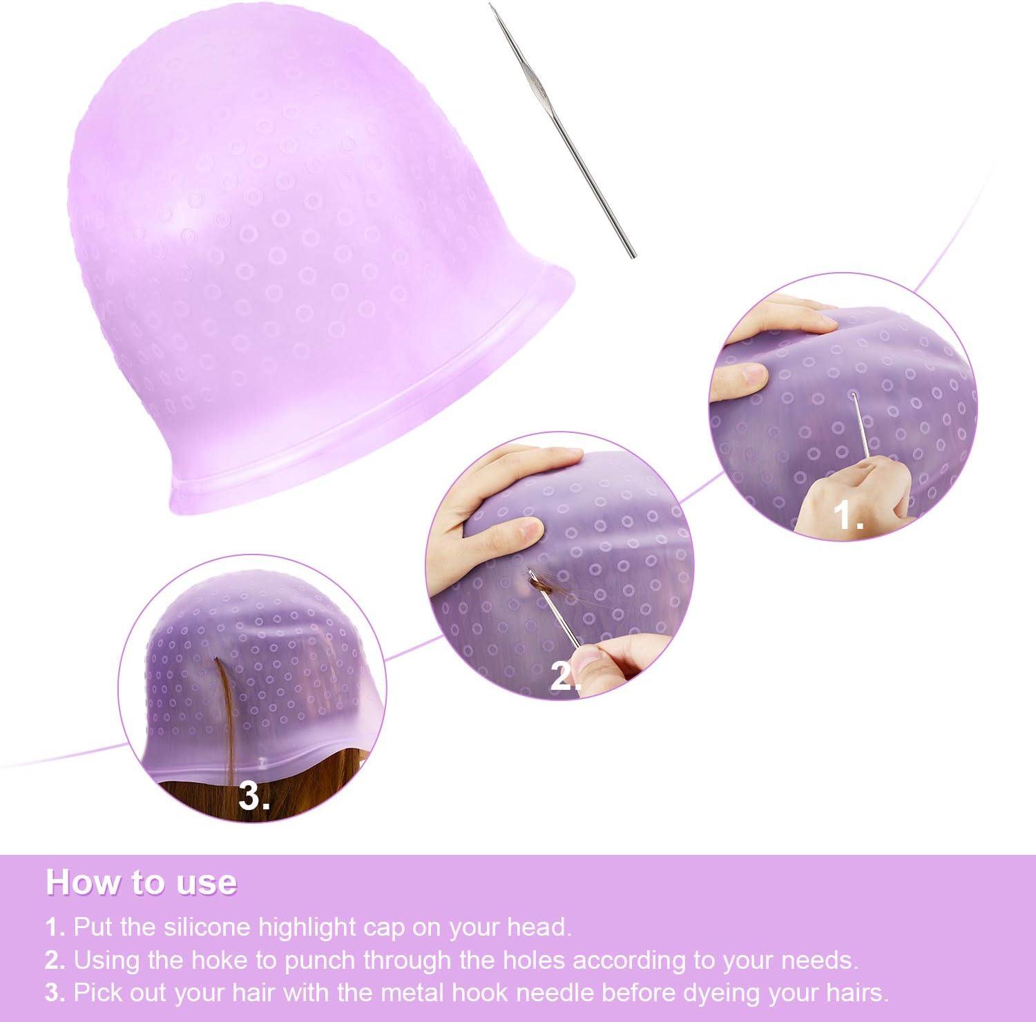 Silicone Highlight Cap - Reusable Salon Hair Coloring Dye Cap for Women ...