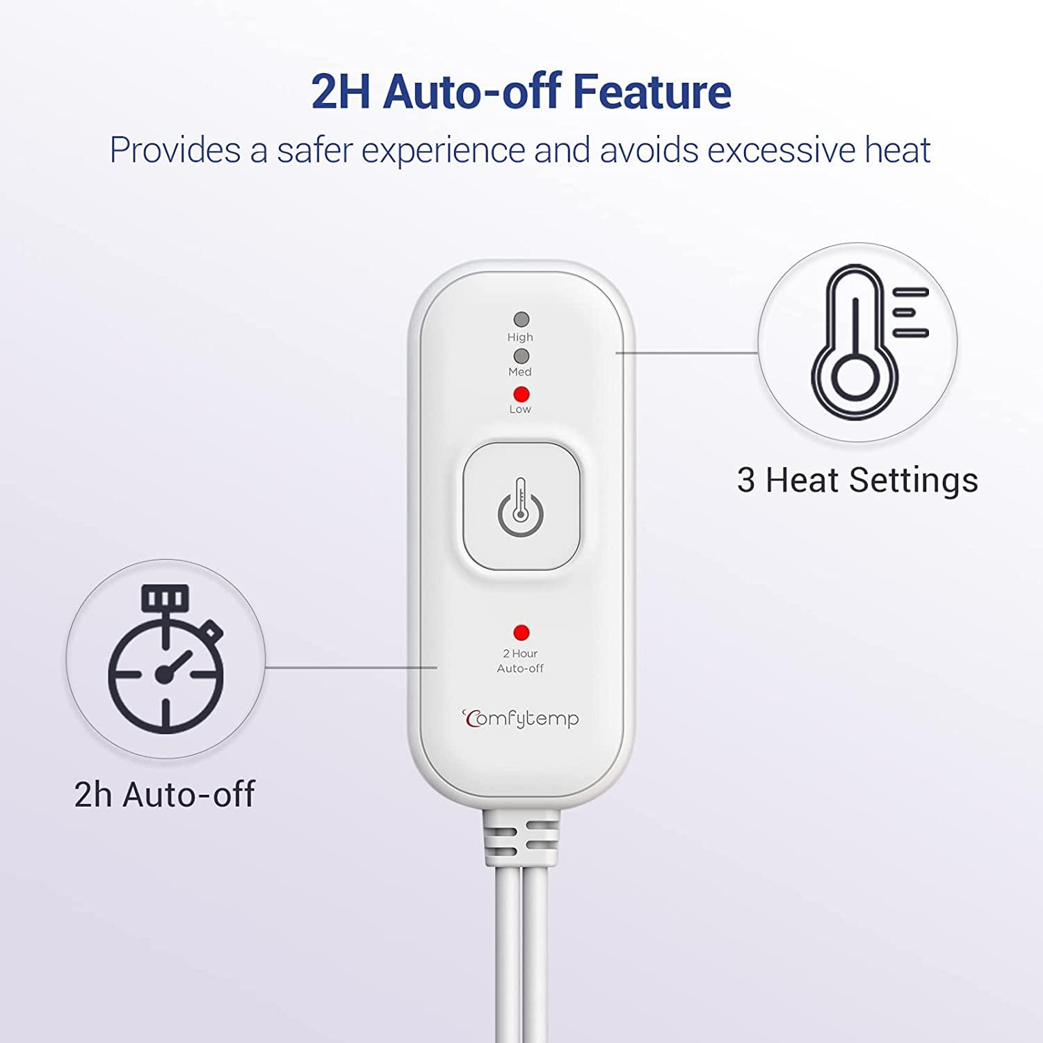 Comfytemp XL Electric Heating Pad for Back Pain Relief | 17 x 33 | 3 ...