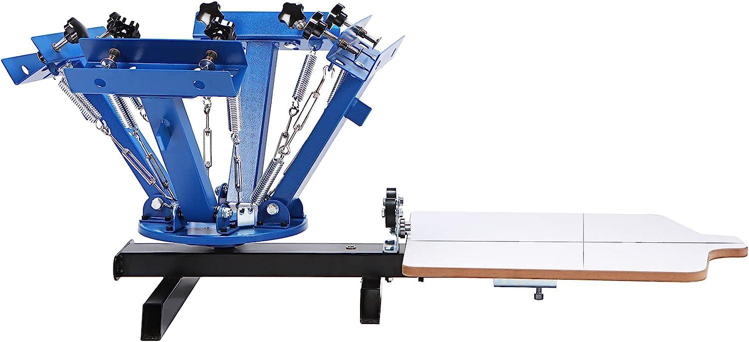 VEVOR 4 Color 1 Station Screen Printing Machine | 360 Rotatable Press ...