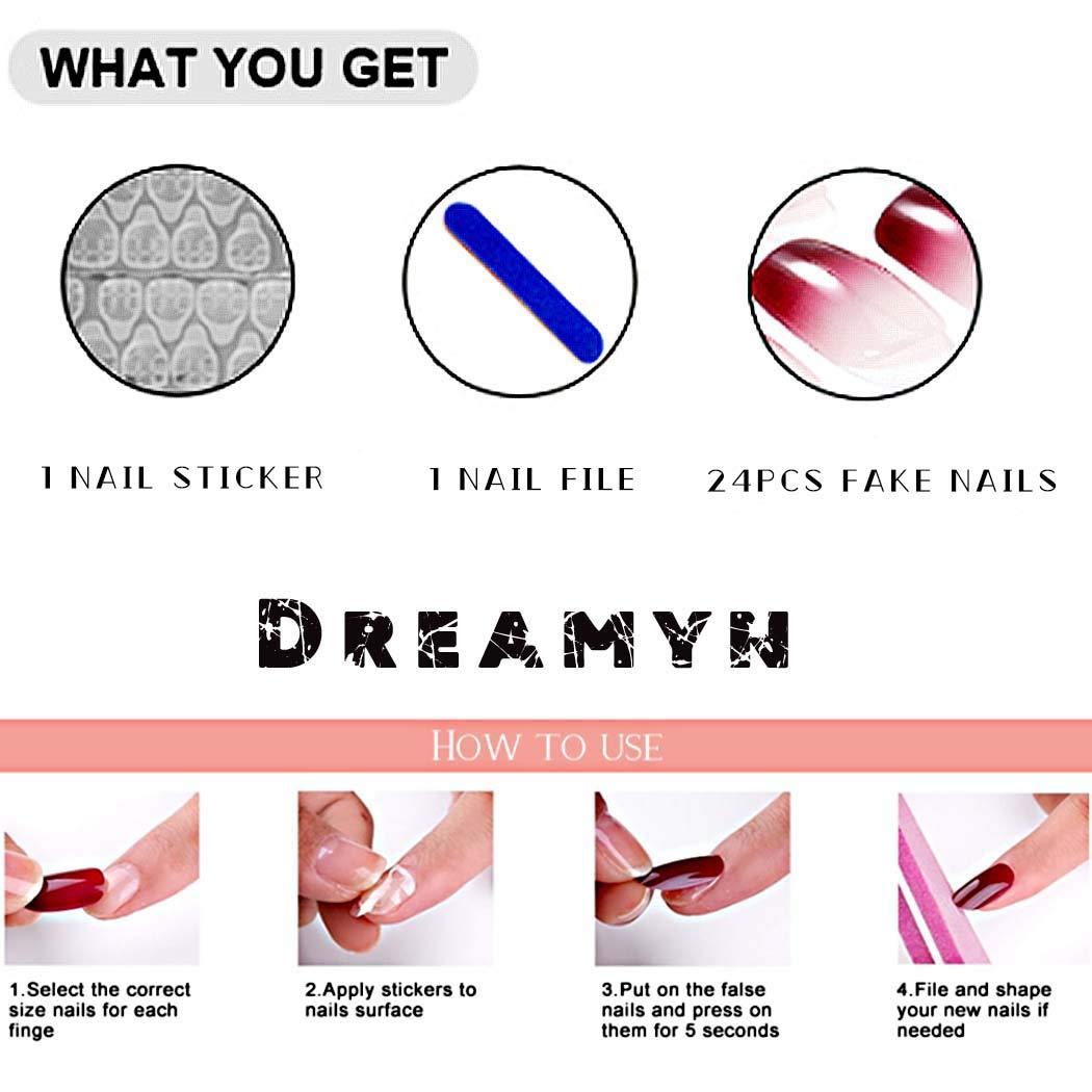 Dreamyn Long Matte Ballerina False Nails 24pcs