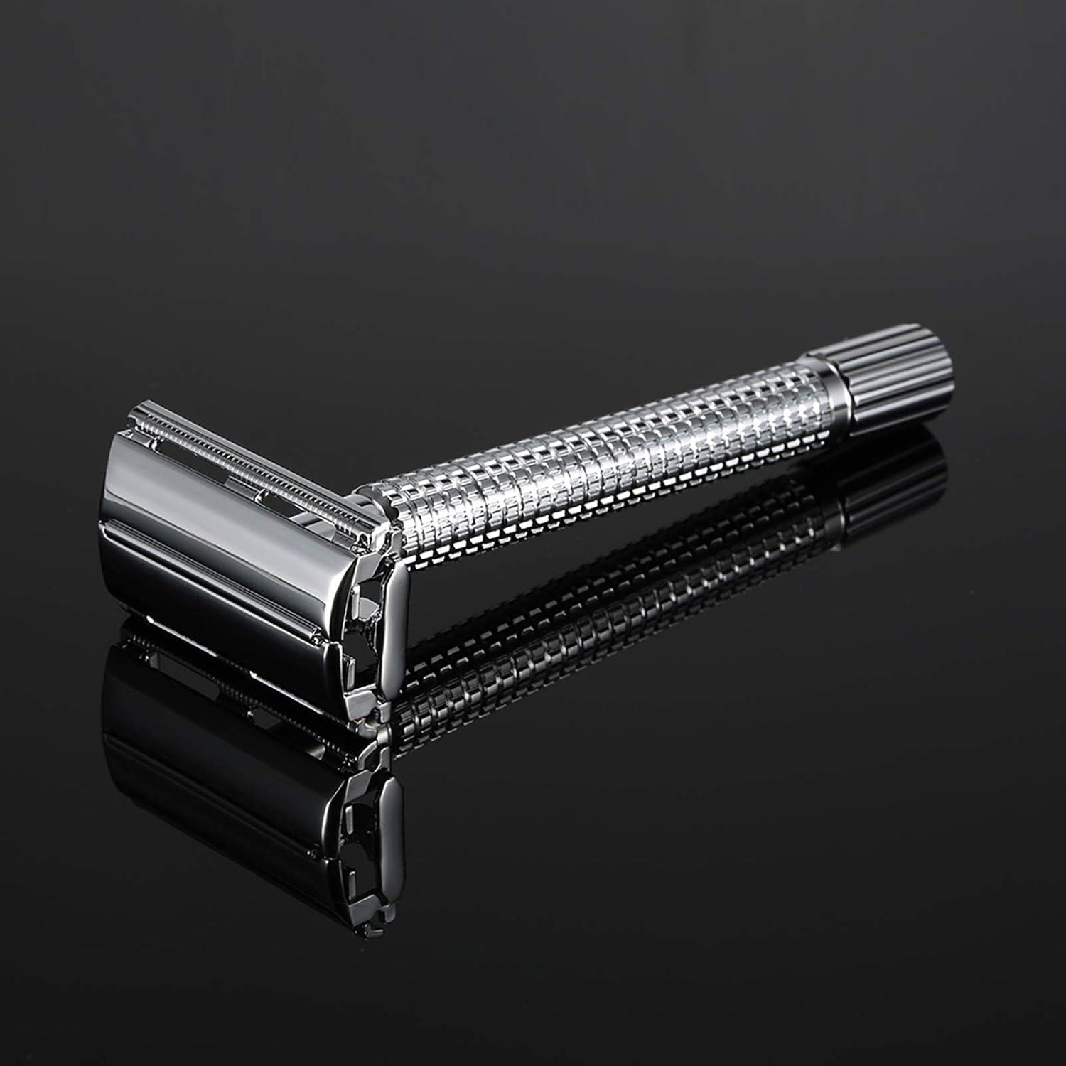 Buy Stainless Steel Double Edge Safety Razor Set | 20pcs Blades for Men ...