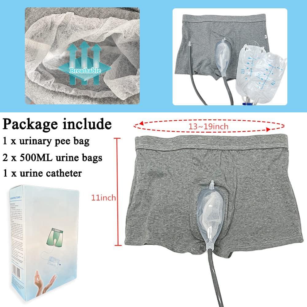 Urine System Holder Bag - 500ml Portable Wearable Men's Urinary Male ...