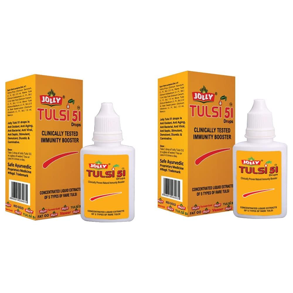 Jolly Tulsi 51 Drops - 18ml (3 Pieces) | Premium Organic Herbal Formula for Wellness ...