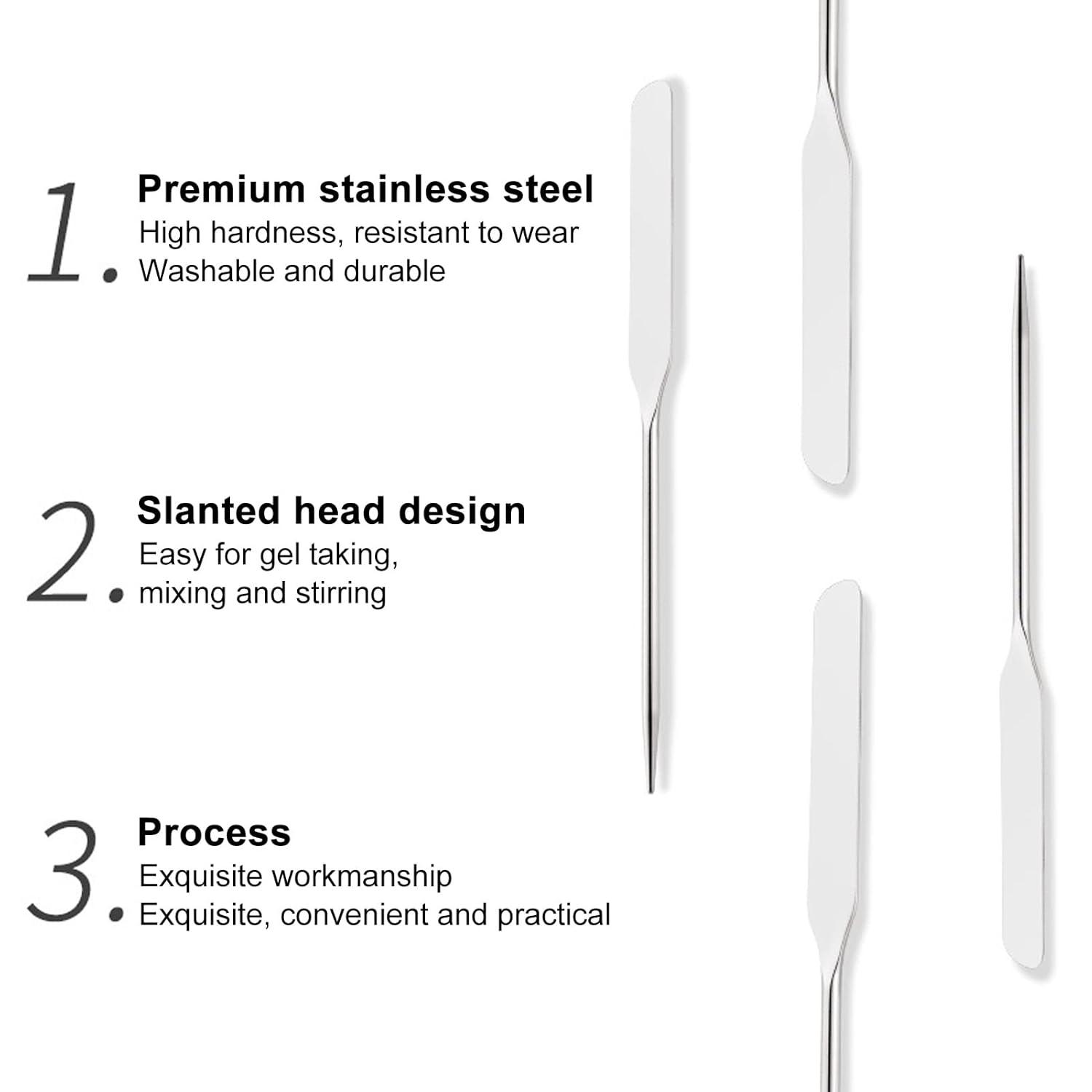 Buy Stainless Steel Makeup Spatula - Slanted Head Mixing Tool for ...