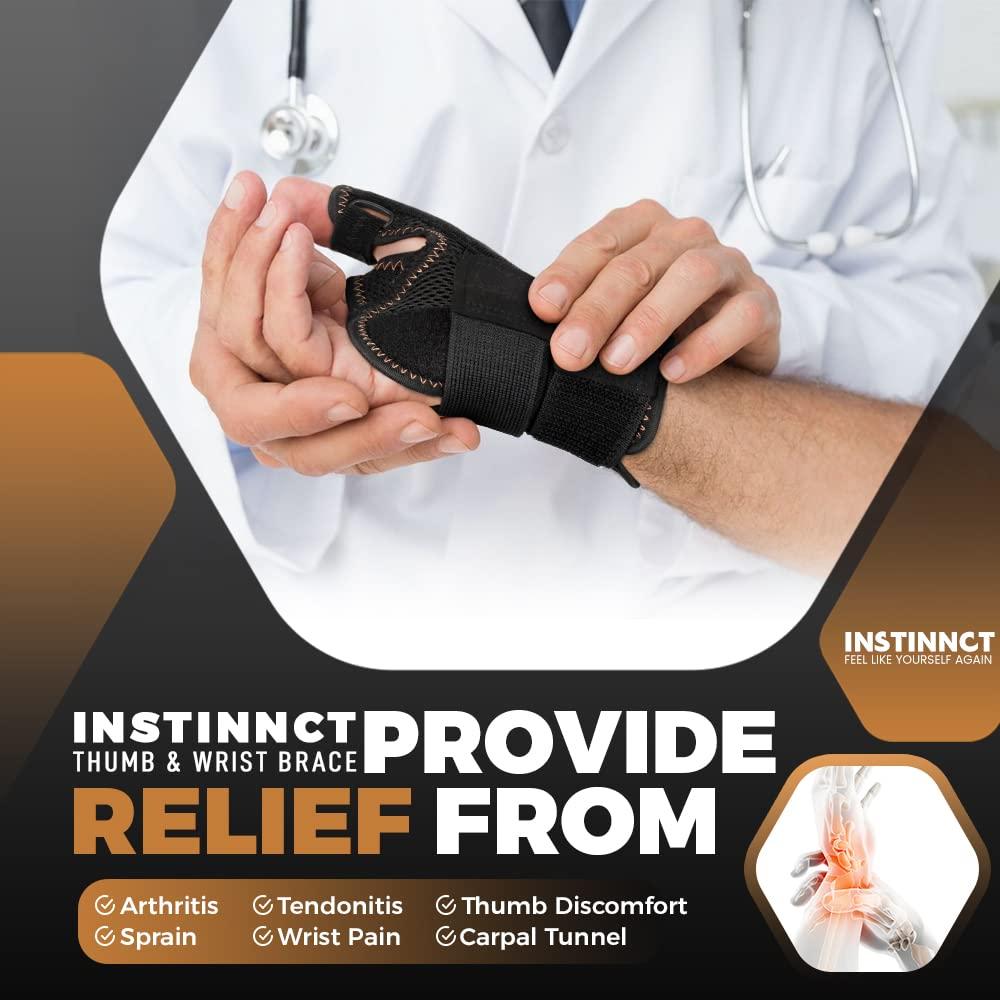 INSTINNCT Copper Infused Thumb Brace Support | CMC Thumb Brace Spica ...
