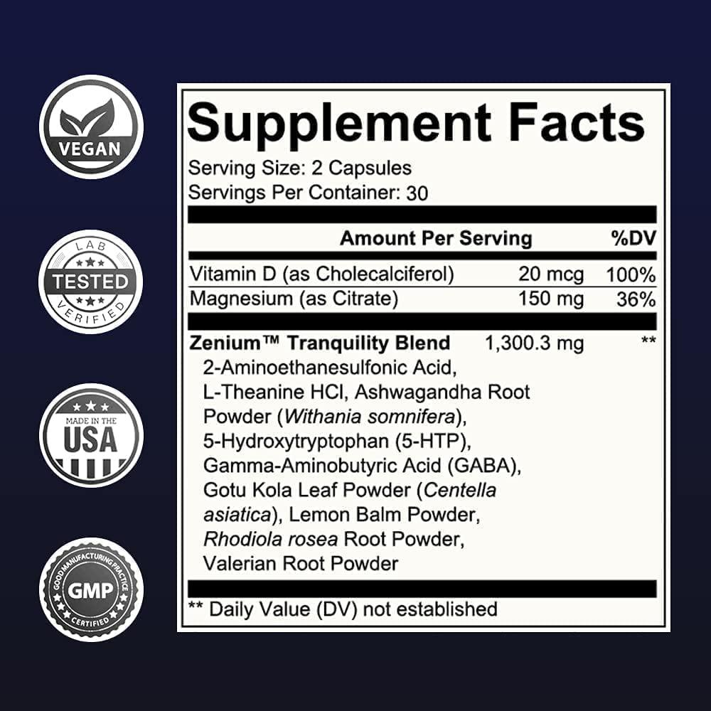 Zenium Stress & Anxiety Relief Supplement | Mood Boosting Happy Pills ...