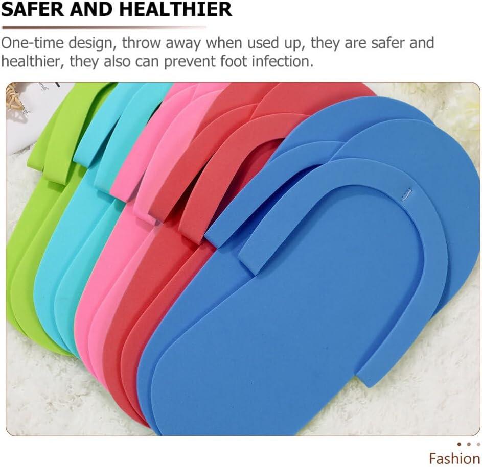 24 Pairs Disposable Pedicure Slippers - Multi Color Foam Foldable Salon ...