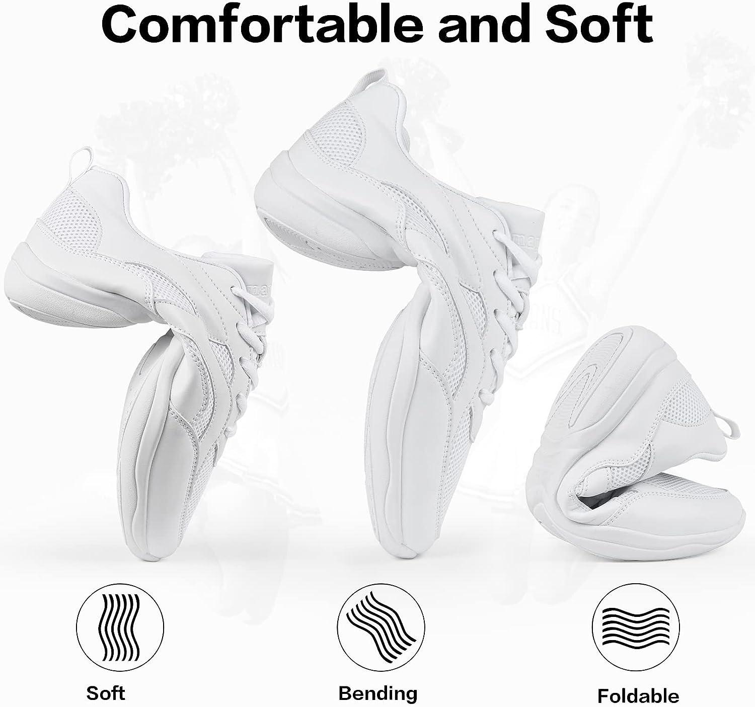 Smapavic White Cheer Shoes for Youth Girls & Women Training Athletic Sneakers | Buy Now with ...