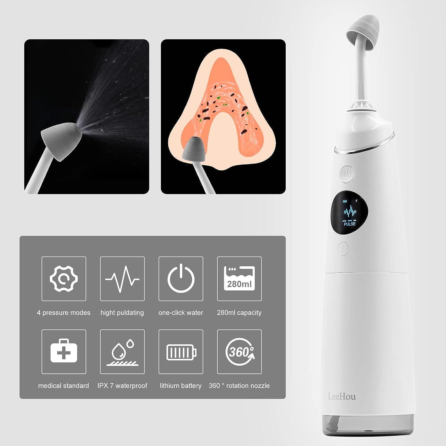 LEEHOU Electric Nasal Irrigator Neti Pot - Sinus Rinse Machine for ...