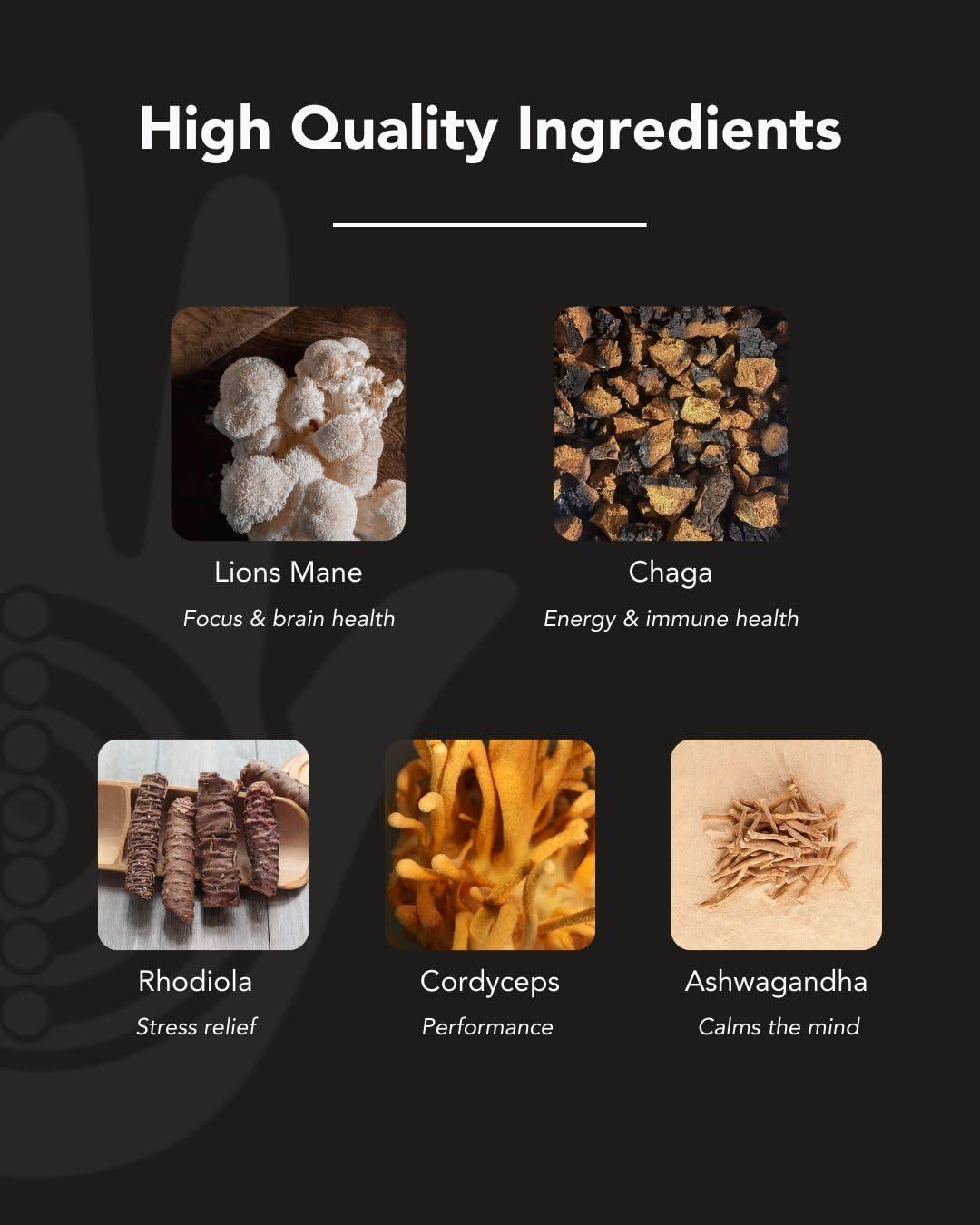 Ancient Extracts Decaf Mushroom Coffee Alternative | Caffeine-Free Blend of Mushrooms and Root ...