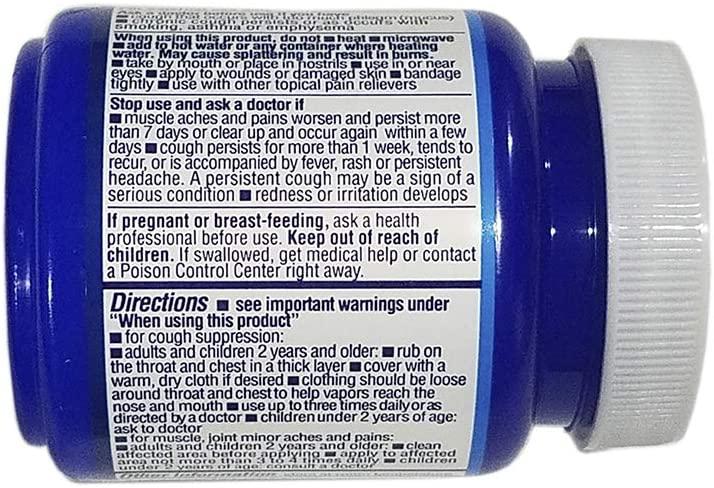 Vaporizing Chest Rub: Topical Analgesic for Cold Relief, Aches, Pain ...