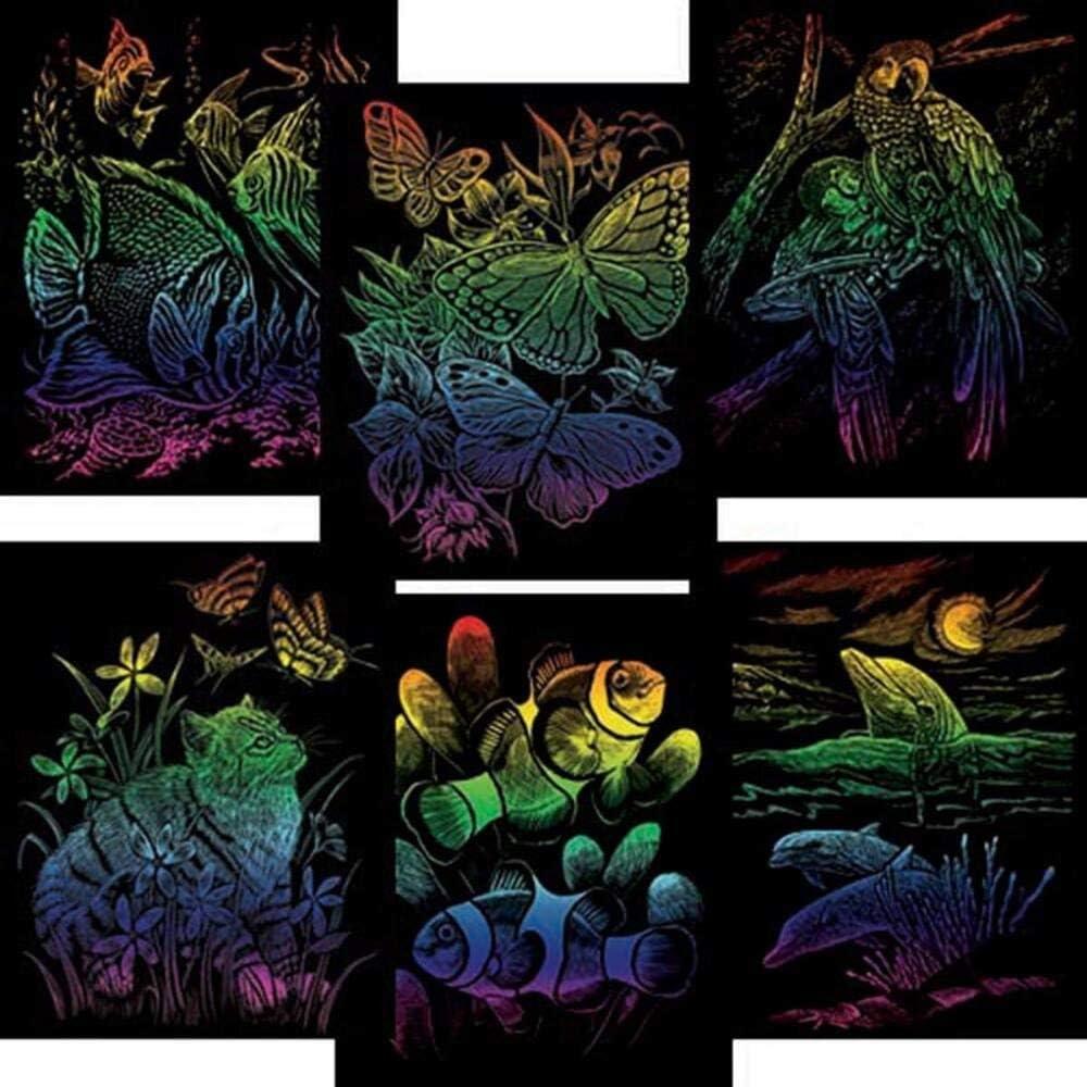ROYAL BRUSH Rainbow Engraving Art Kit - Creative Rainbow Scratch Art ...