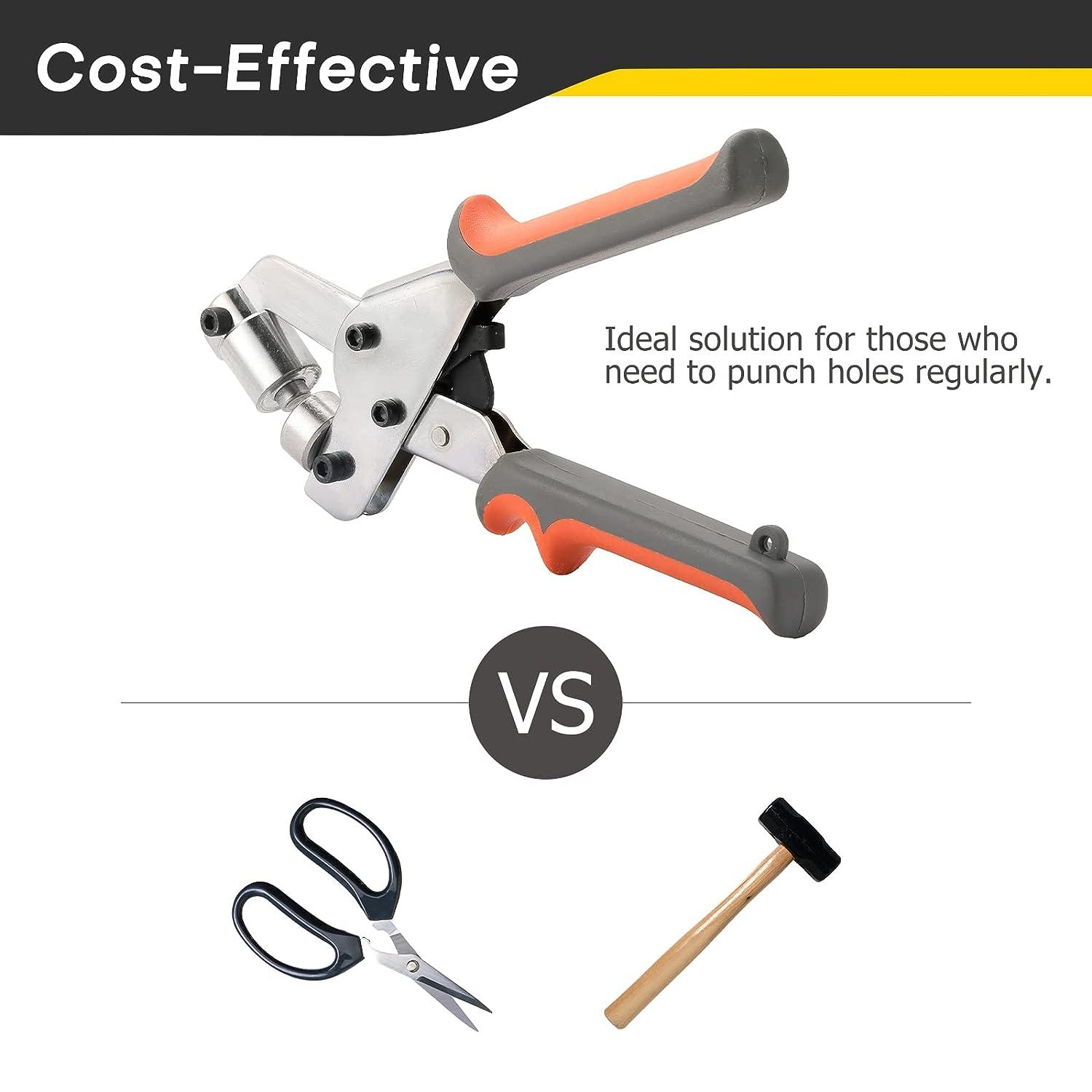 Acymner Handheld Hole Punch Pliers Grommet Tool Kit with 500PCS 3/8 ...