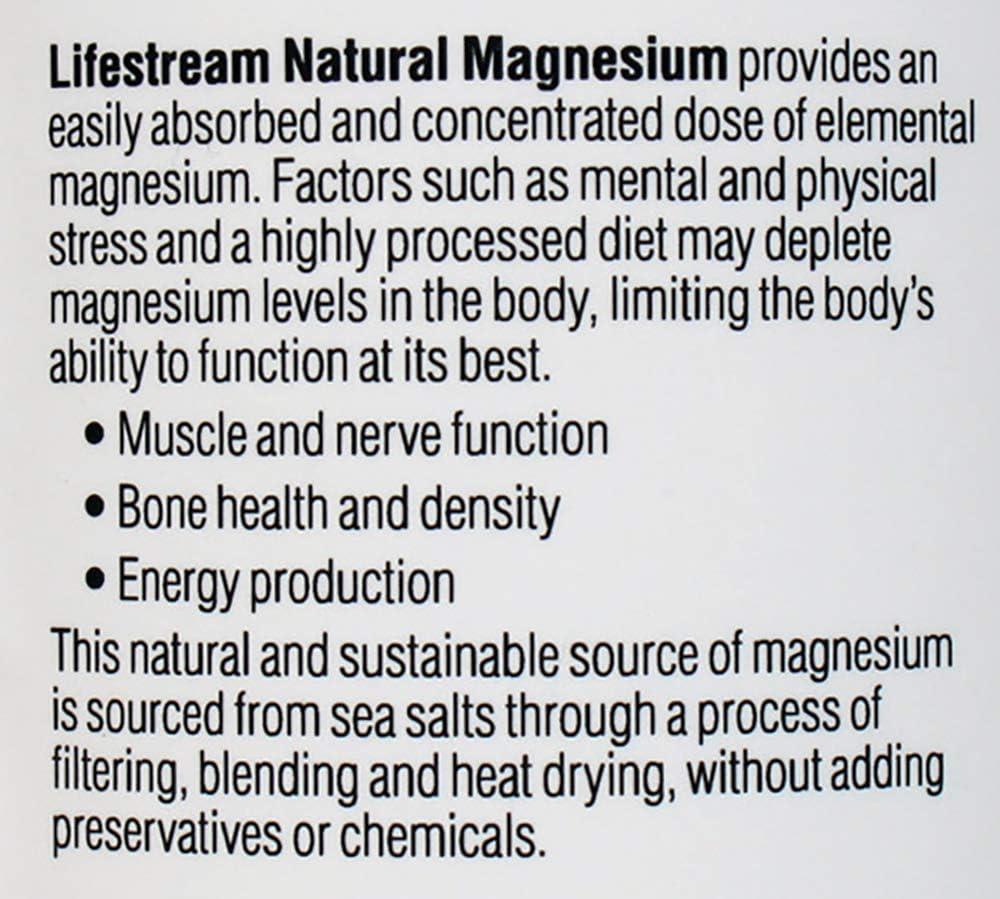 Lifestream Natural Magnesium Powder 150g - Pure Marine Source | High ...