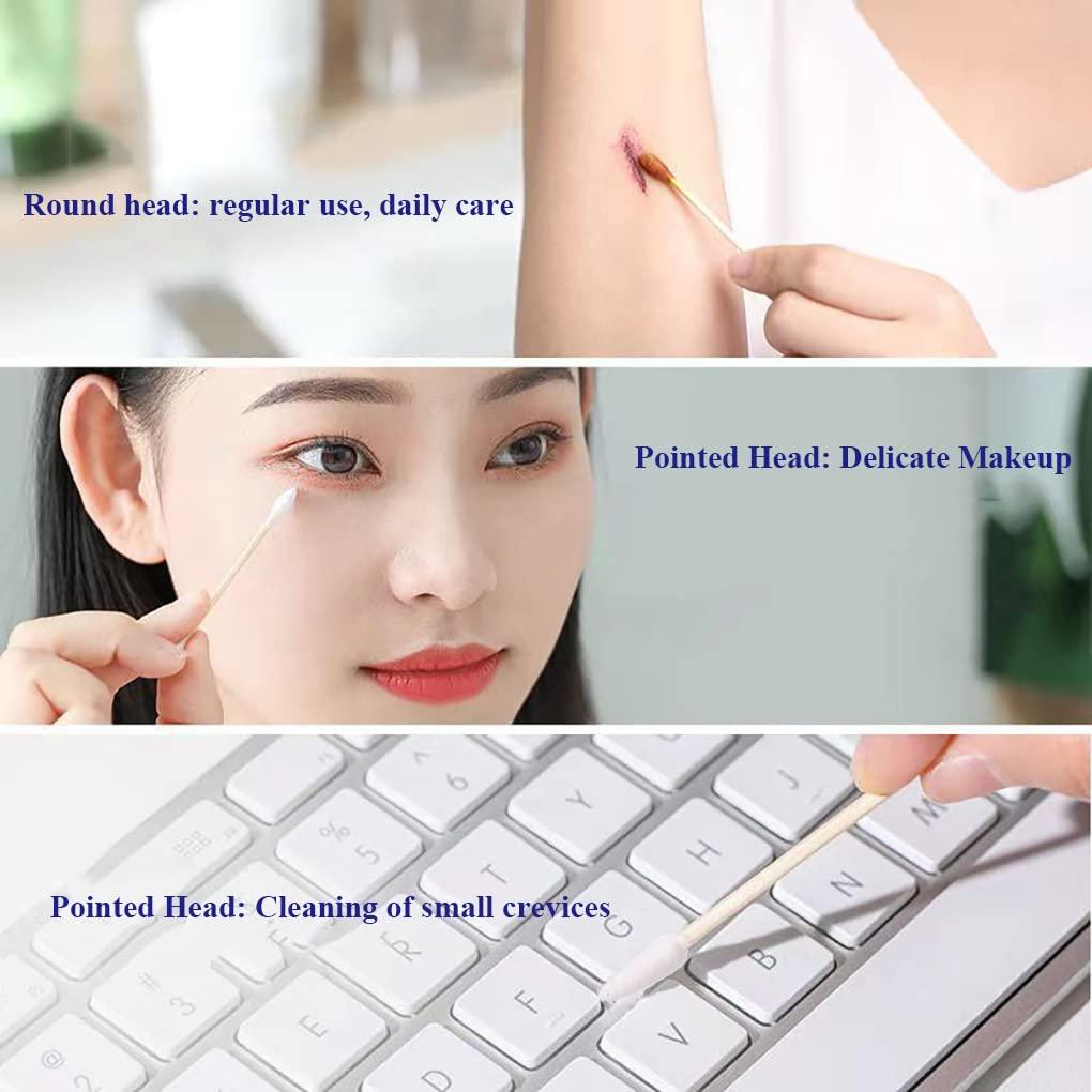 1000 Count Organic Bamboo Cotton Swabs | Biodegradable Wooden Buds for ...