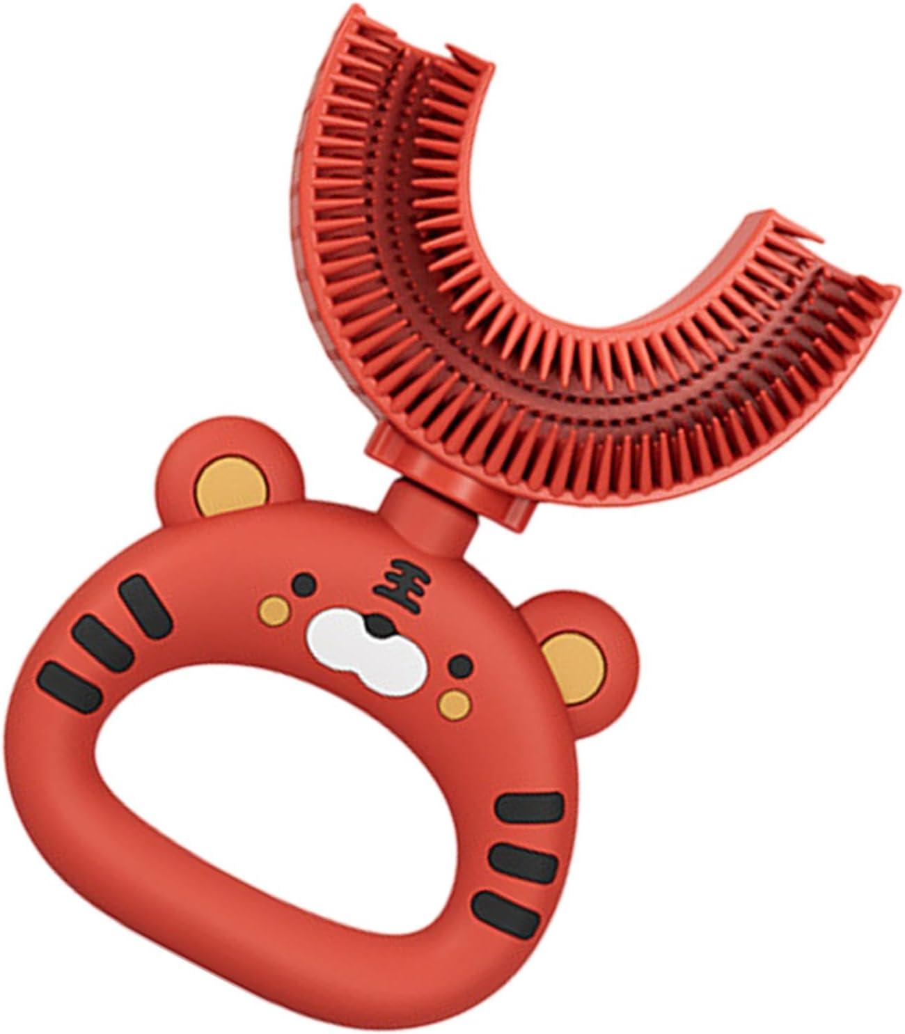 U-Shaped Cartoon Tiger Silicone Toothbrush - Extra Soft 360-Degree ...