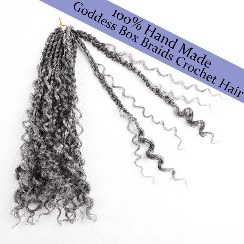 12 Inch Boho Box Braids Crochet Hair | Prelooped with Curly Ends | 7 ...