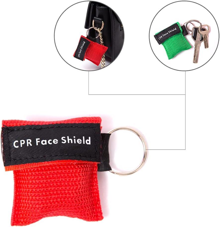 5Pcs CPR Mask Rescue Face Shields with One-Way Valve and Keychain Ring ...