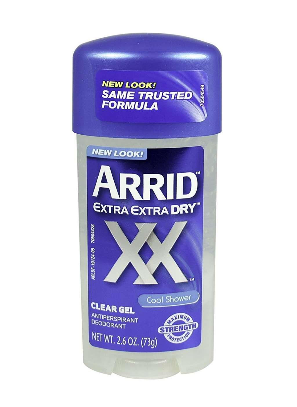 ARRID Extra Dry Anti-Perspirant Deodorant Clear Gel Cool Shower 2.60 oz ...