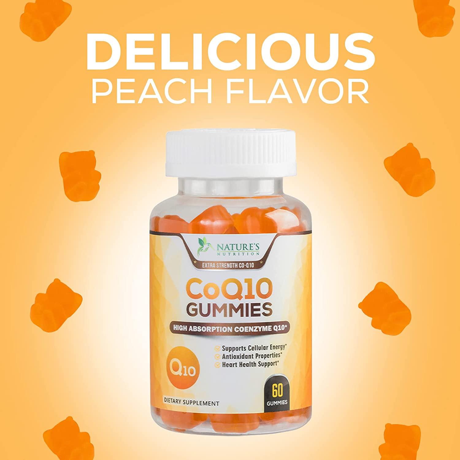 CoQ10 Gummies 100mg - Peach High Absorption Coenzyme Q10 for Heart ...