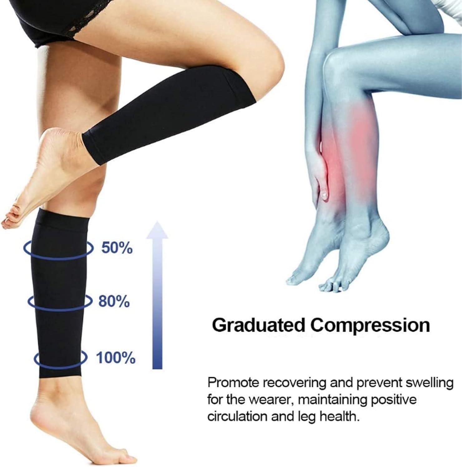 Compression Socks for Men & Women - Open Toe Calf Cuff Support for ...