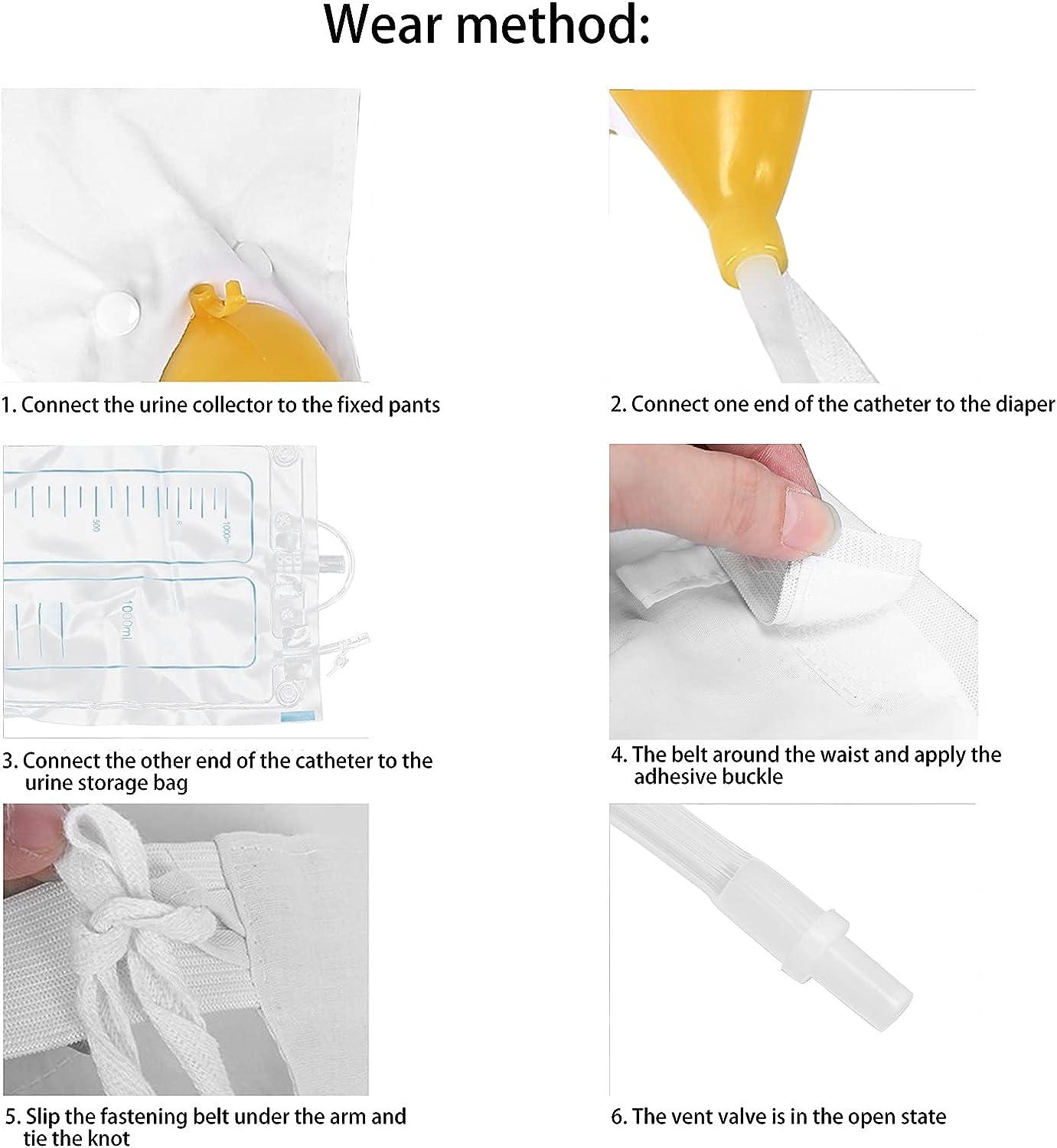 Female Urinal Pee Holder 1000ml - Reusable Portable Urine Bag Collector ...