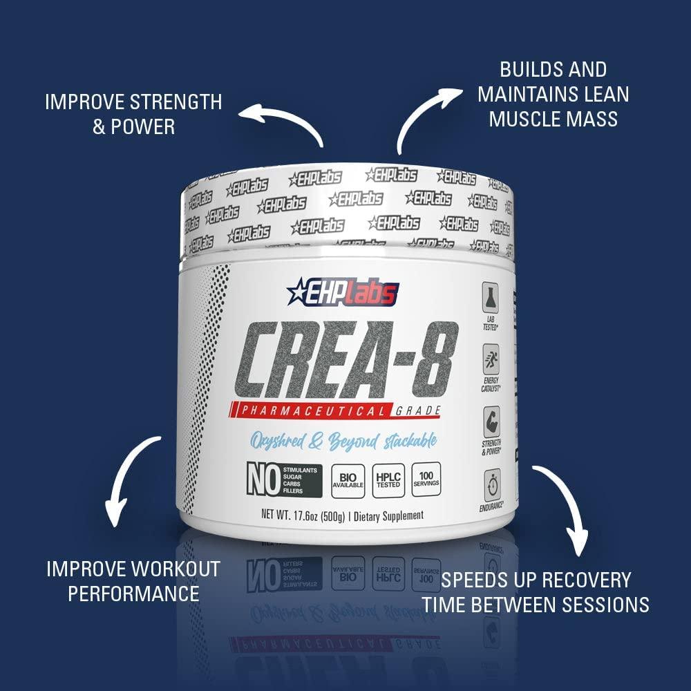 EHPlabs CREA-8 Creatine Monohydrate Powder - Build Lean Muscle ...