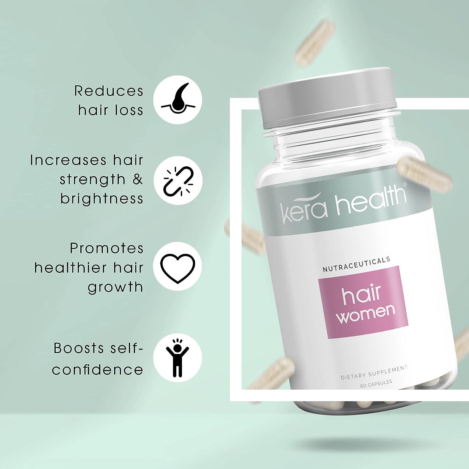 KeraHealth Women's Hair Growth Supplement with Zinc, Keratin, Biotin ...