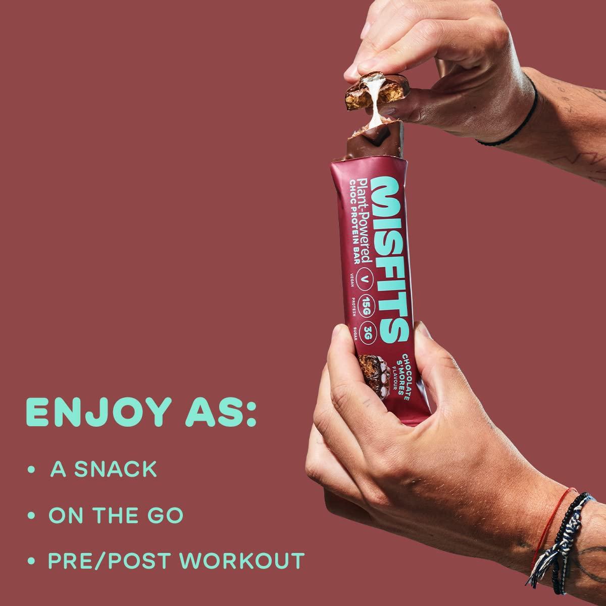 Misfits S'mores Vegan Protein Bars - High Protein, Low Sugar, Gluten ...