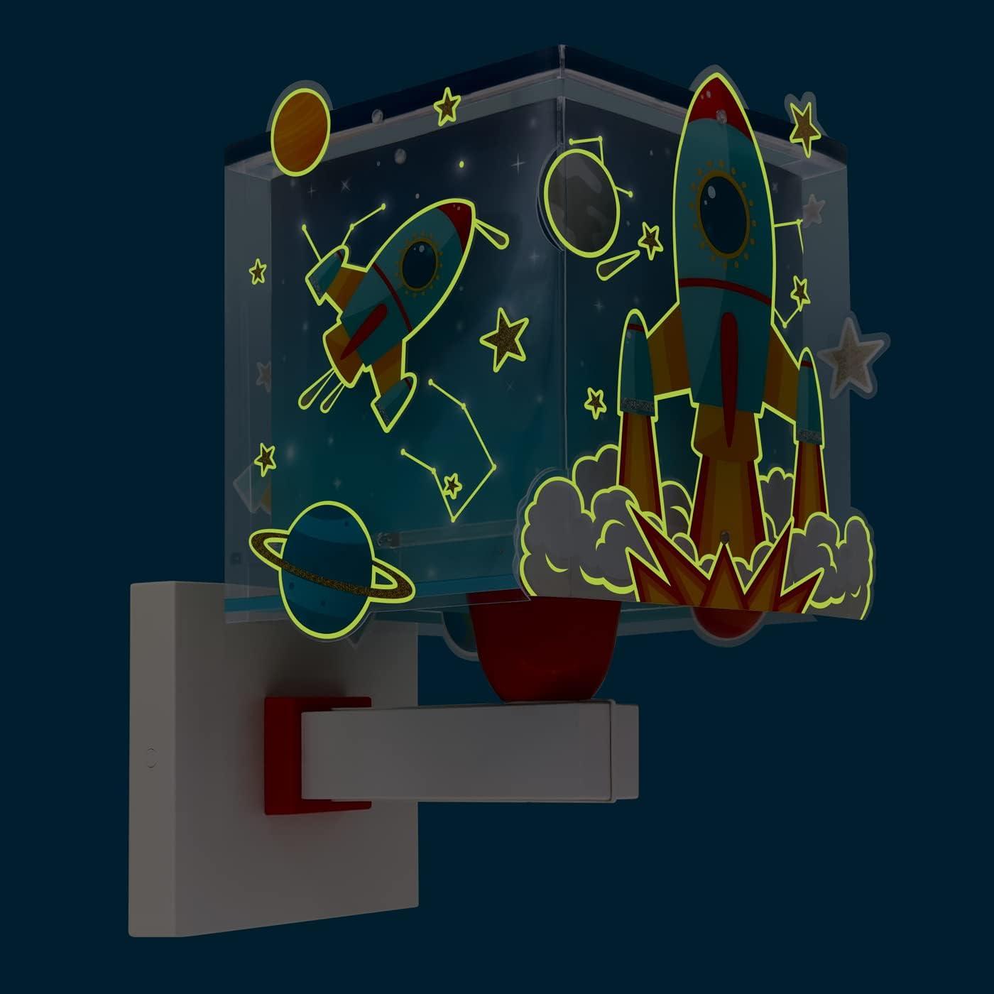 Dalber Children's Wall Lamp - Rocket Space Theme Light | E27 | Kids ...