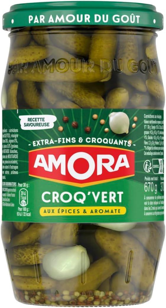 AMORA - Croq'Vert Extra Fine Pickles - Deliciously crunchy and a unique ...