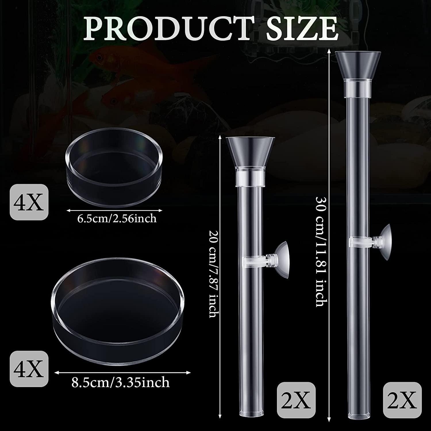 Shrimp Feeding Set: 12pc Tubes & Dishes | Acrylic Feeder & Clear Bowl ...