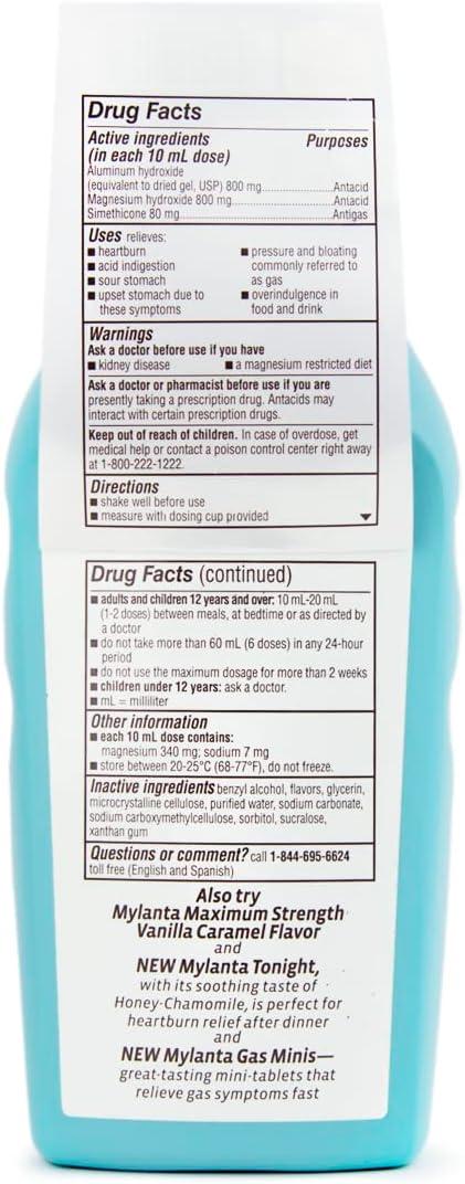 Mylanta Antacid and Gas Relief Maximum Strength Formula 12 Fl Oz ...