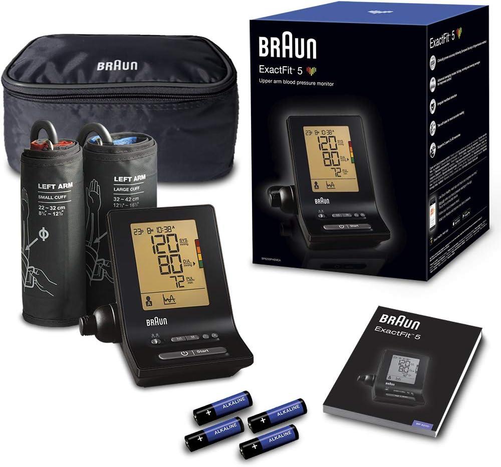 Braun ExactFit 5 Blood Pressure Monitor with 2 Cuff Sizes - BP6200 ...