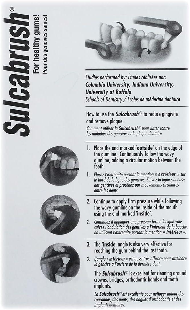 Sulcabrush Flosser Toothbrush with 2 Replacement Tips for Oral Hygiene ...
