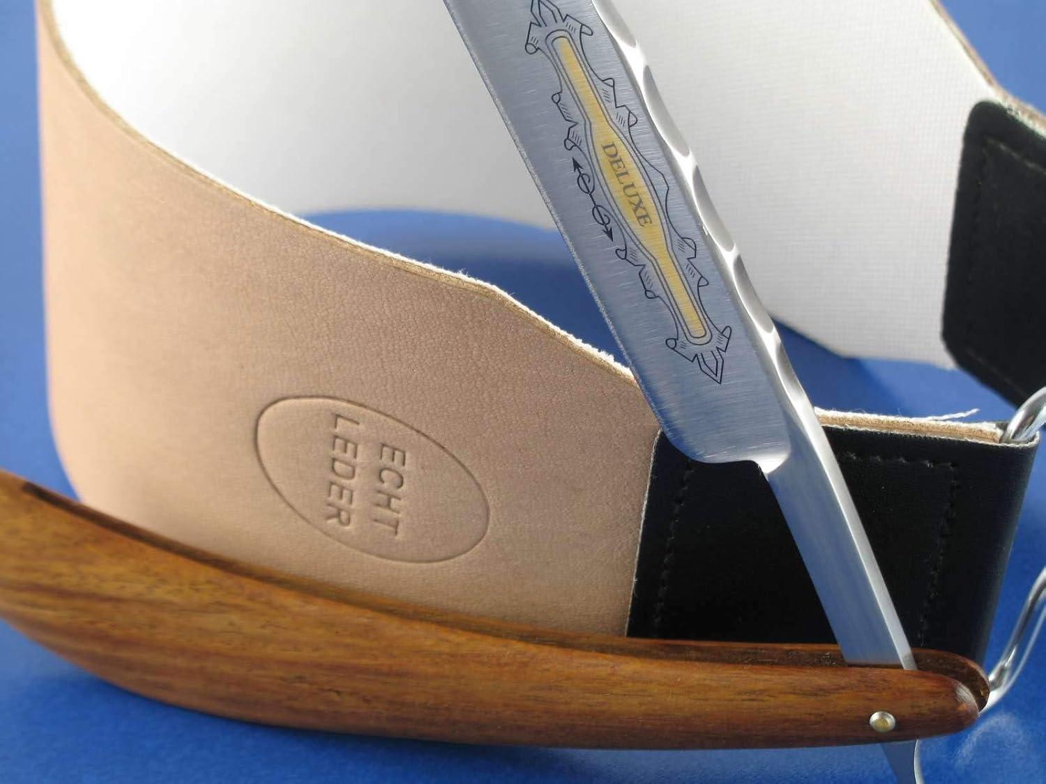 Beginet Razor Set - Extra Wide Leather Straps Golden Finish Razor ...