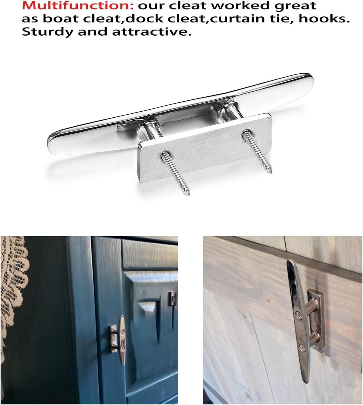 6 Inch Open Base Boat Cleat 2 Pcs - Heavy Duty 316 Stainless Steel Dock ...