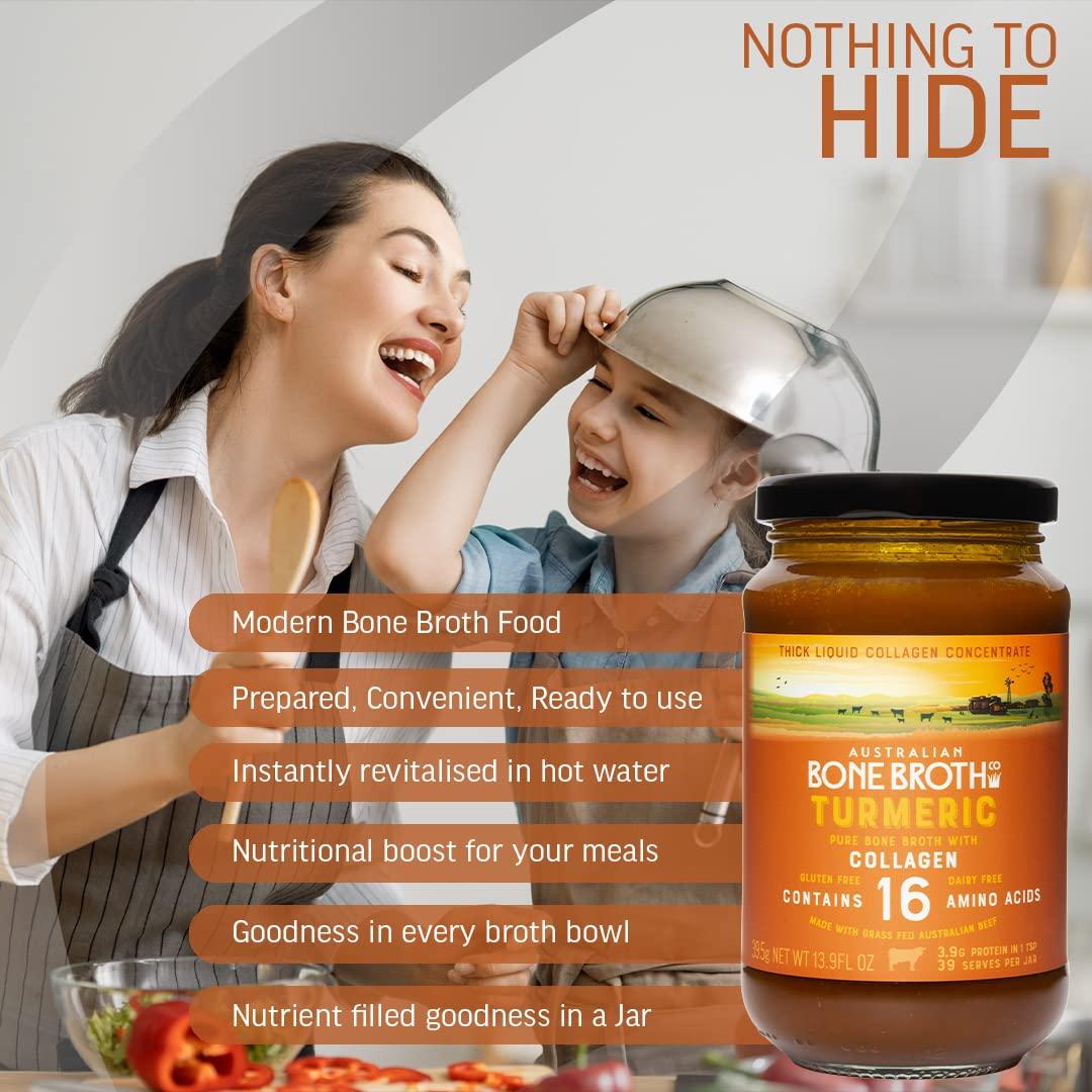 Australian Beef Bone Broth Concentrate with Turmeric, Ginger & Black ...