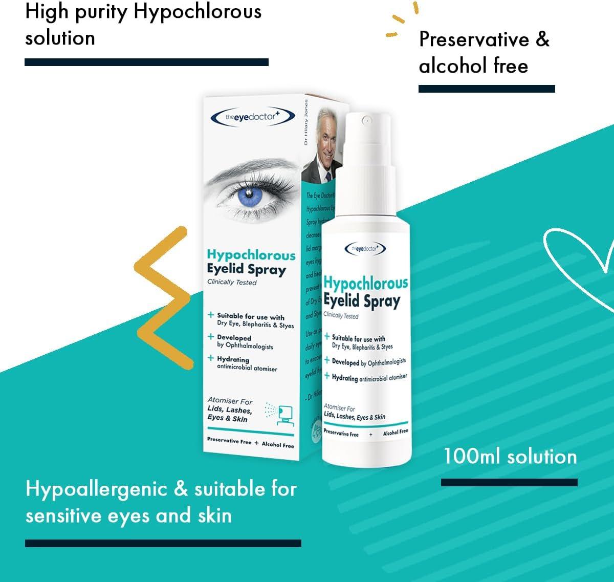 The Eye Doctor Hypochlorous Eyelid Cleansing Spray - A Hypoallergenic ...