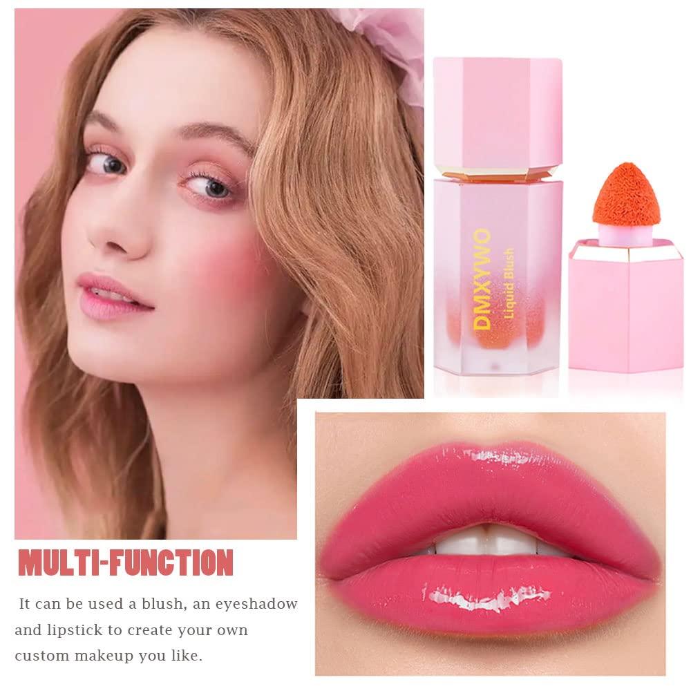 Dewy Cherry Pink Liquid Blush Makeup Stick for Cheeks - Easy to Blend ...