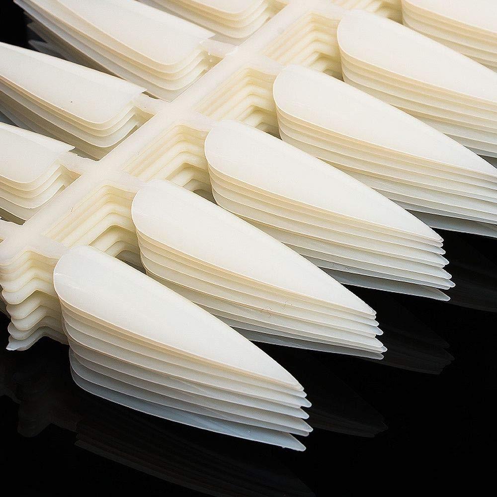 Buy 240 Natural Stiletto Nail Tips - 10 Displays | Premium Quality ...