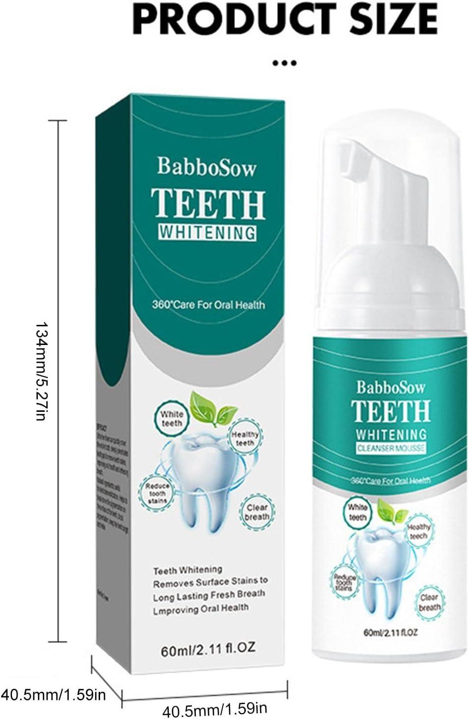 Foam Toothpaste for Adults - Intensive Stain Removal Tooth Mousse 60ml ...