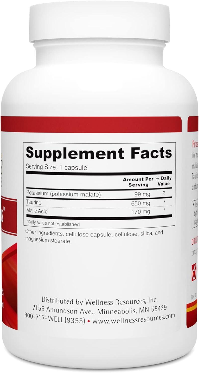 Potassium Plus with Taurine and Malic Acid | 90 Capsules | Premium ...